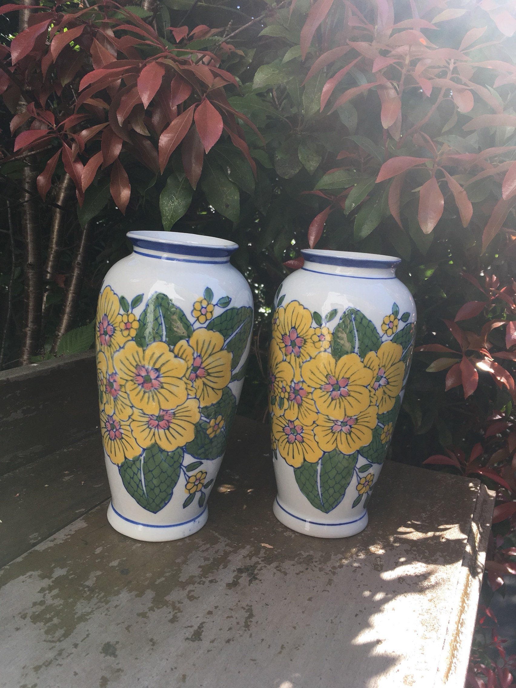 2 X Beautiful Vases - Porcelain and Hand Painted - Etsy