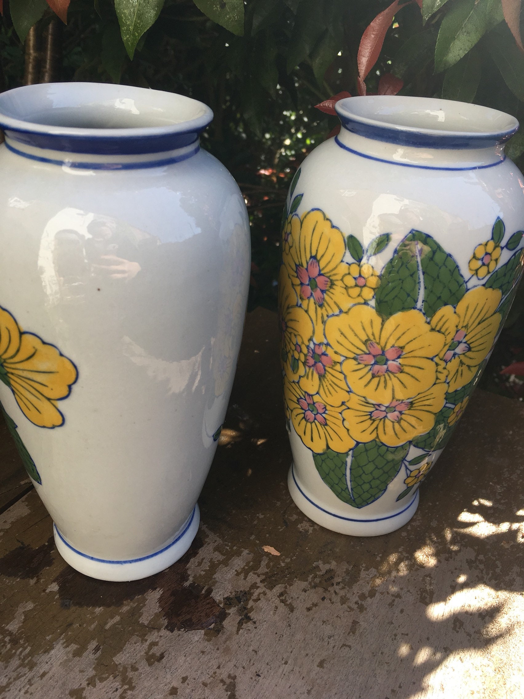 2 X Beautiful Vases - Porcelain and Hand Painted - Etsy