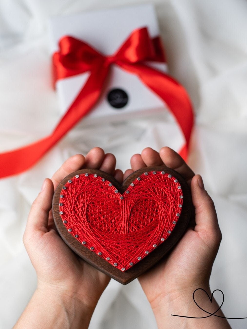 Custom String Art Heart Handmade - Etsy