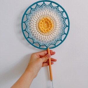 Chinese Round Fan Crochet Pattern Floral Theme, Handmade, Crochet ...