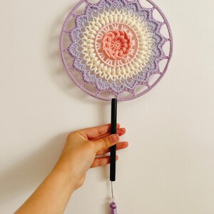 Chinese Round Fan Crochet Pattern Floral Theme, Handmade, Crochet ...