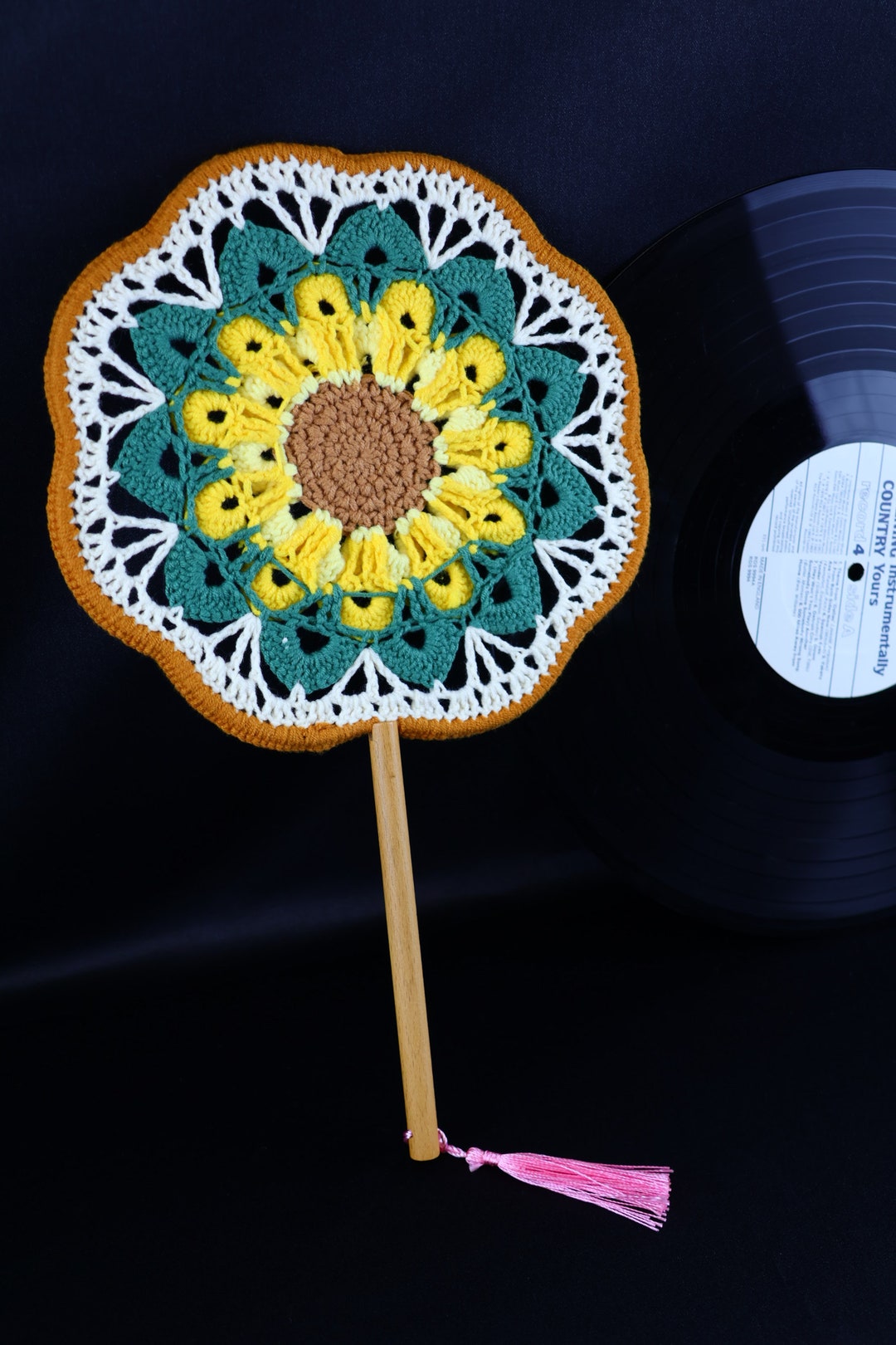 Chinese Round Fan Crochet Pattern Floral Theme, Handmade, Crochet ...