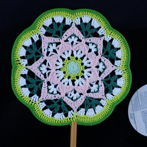 Chinese Round Fan Crochet Pattern Floral Theme, Handmade, Crochet ...