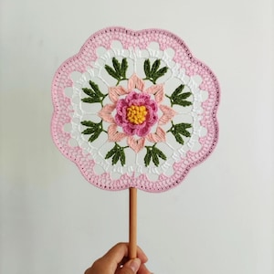 Chinese Round Fan Crochet Pattern Floral Theme, Handmade, Crochet ...