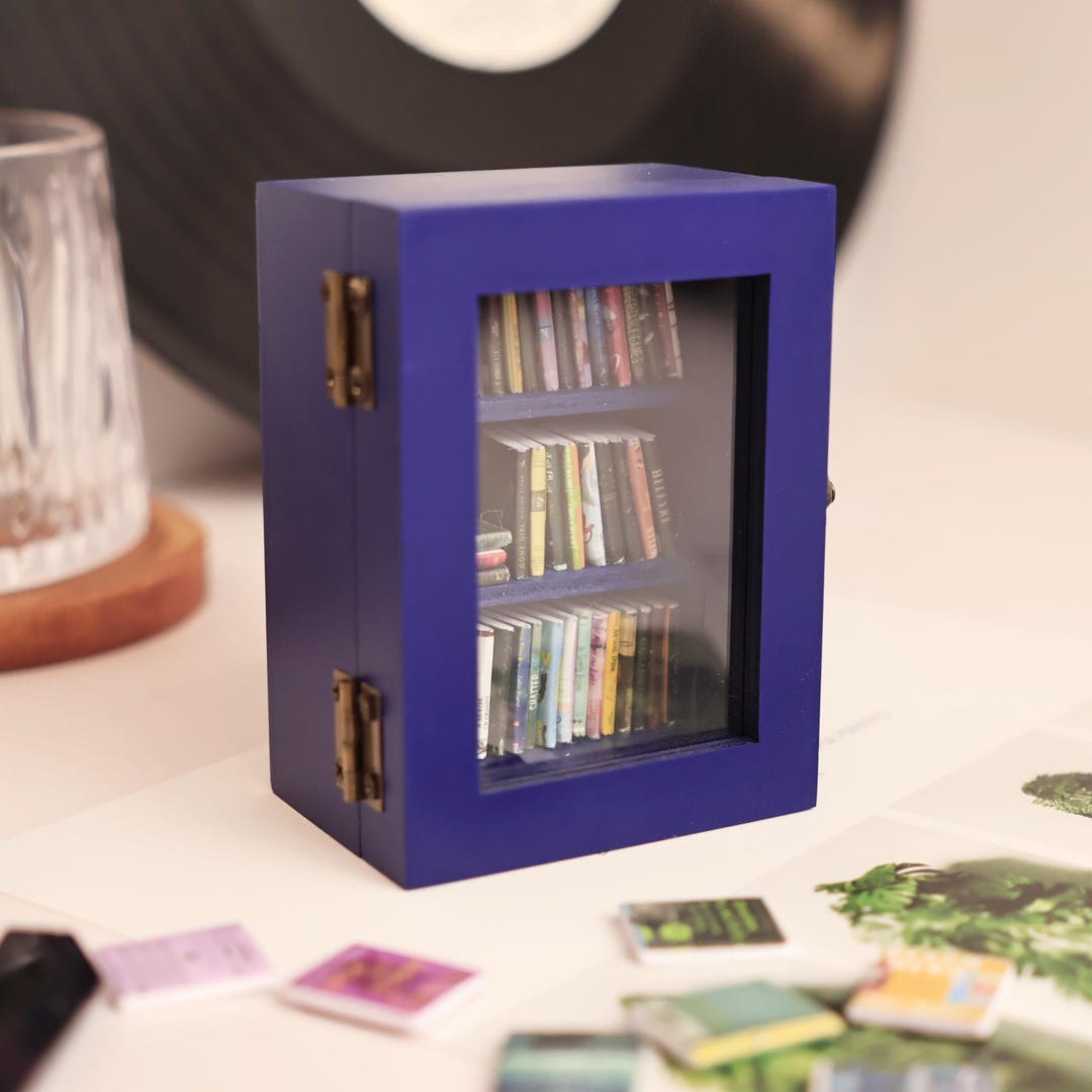 Vintage Pocket Edition Anxiety Bookcase, Customizable Mini Bookshelf ...