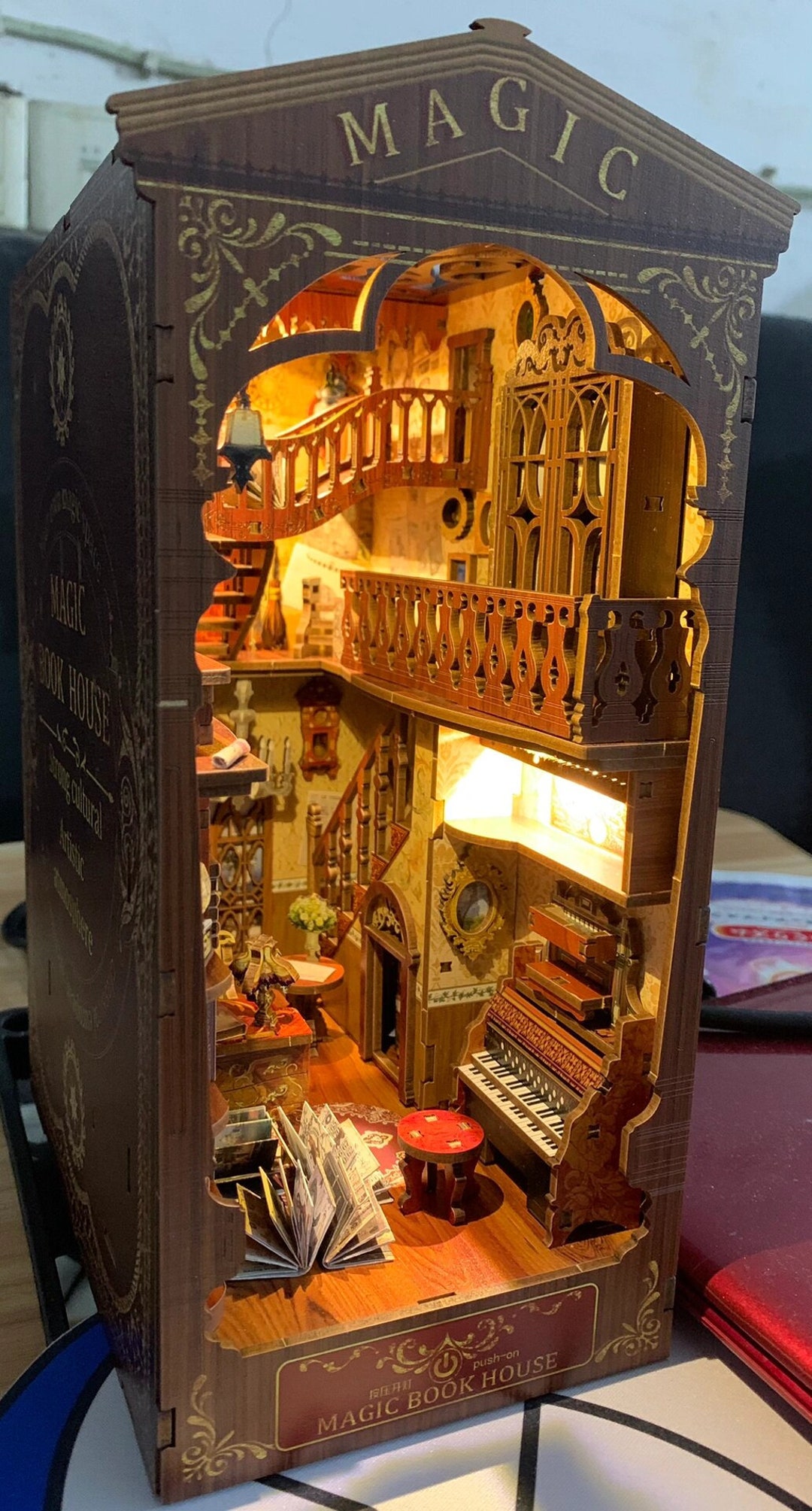 Magic Book House 3D Bookshelf, Assembled DIY, DIY Magical Bookends, 3D ...