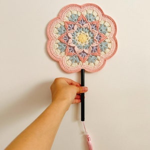 Chinese Round Fan Crochet Pattern Floral Theme, Handmade, Crochet ...
