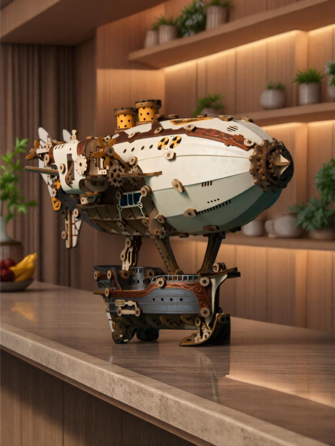 Personalized 3D Wooden Puzzle, Fantasy Spaceship, Airship Model, 3D Model, Stress Relief Toy ...