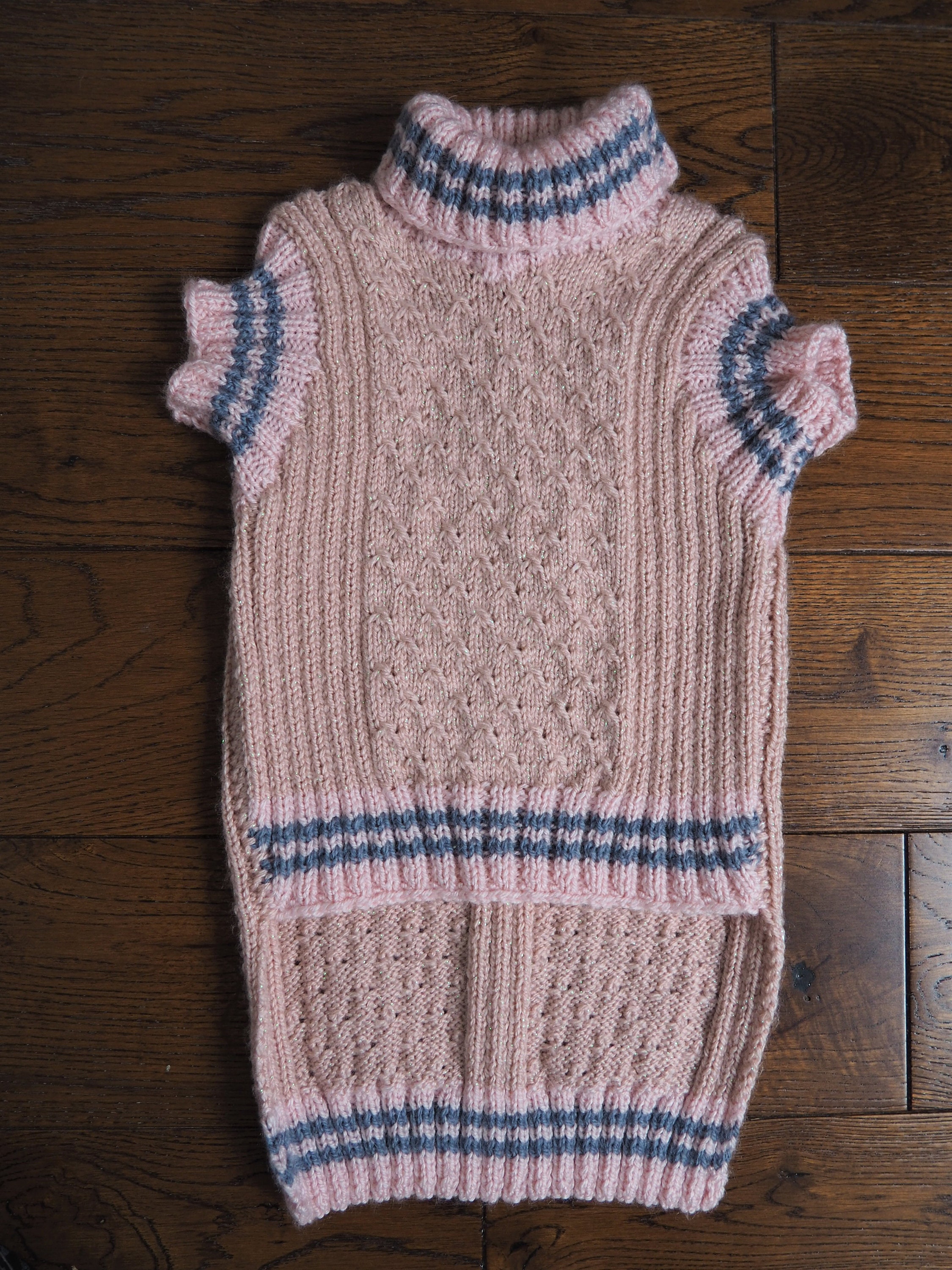 Small/medium Dog Jumper, Baby Pink Acrylic Yarn With Sparkly Specs ...
