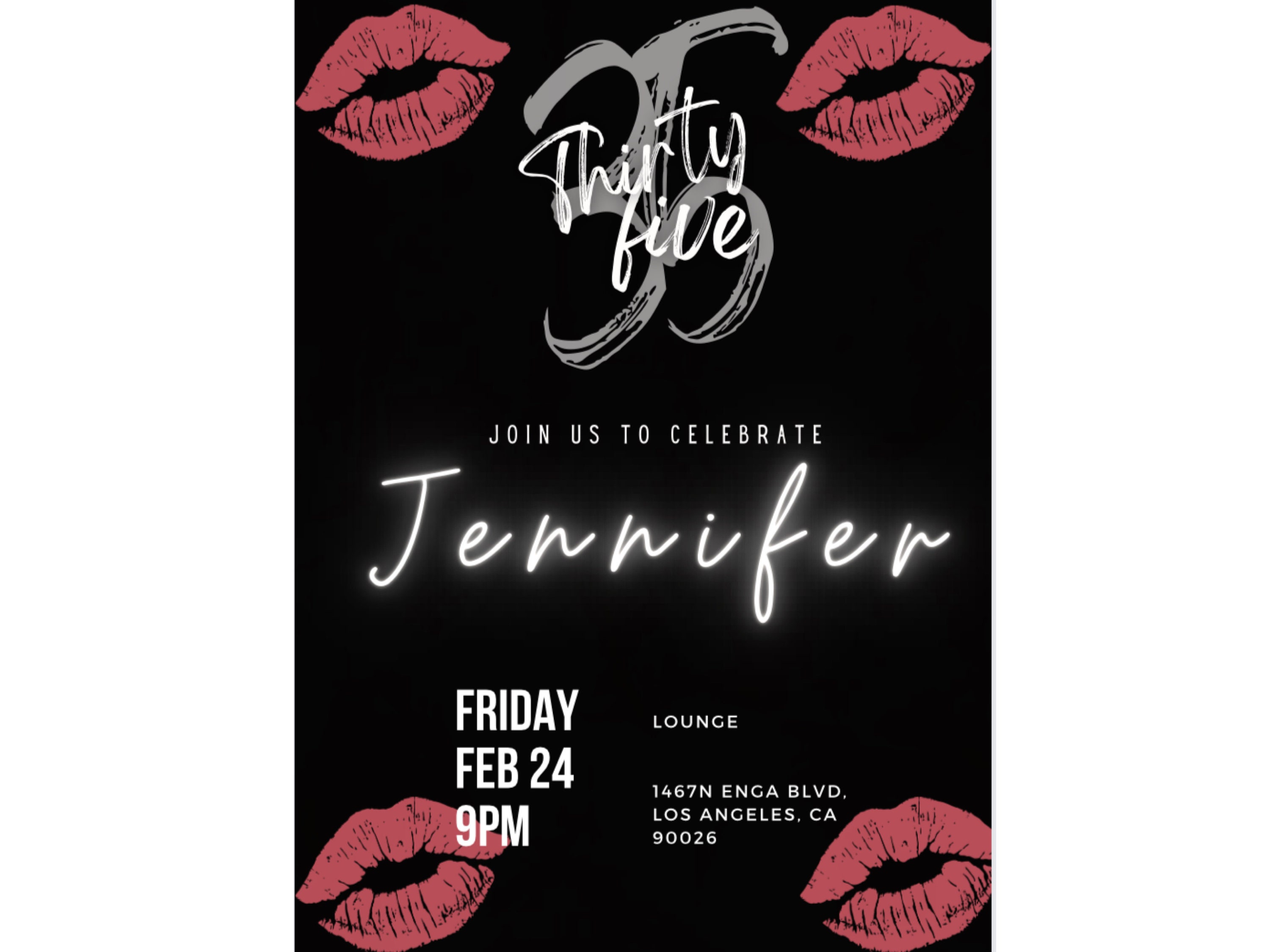 Digital Editable Kissy Lips Invitation - Etsy