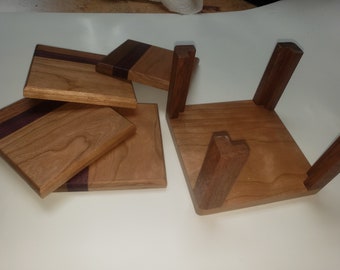Handmade Hardwood & Epoxy River Coasters set of 4 - Etsy