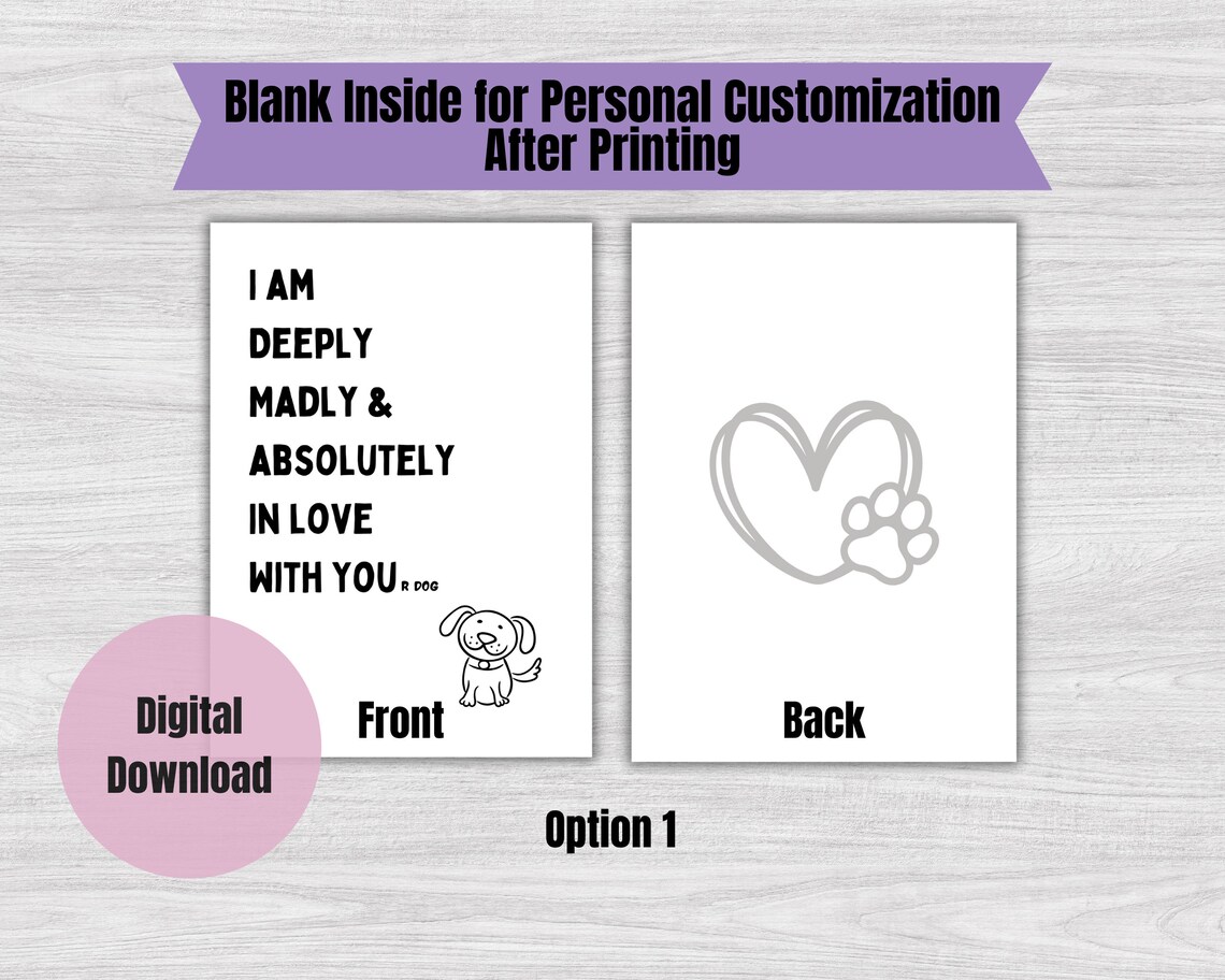 Printable Valentine's Day Cards Love Your Dog Dog Lover Cards Funny ...