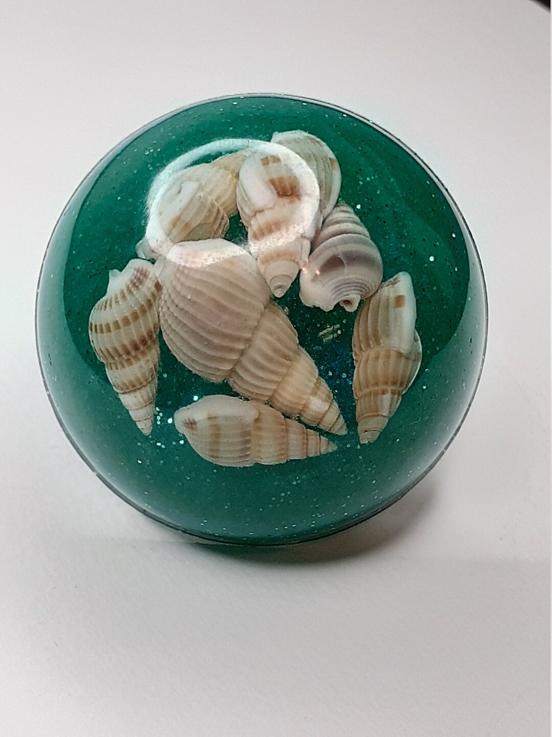 Handmade Resin Magnet, Shell Magnet, Blue Resin Magnet With Shells ...