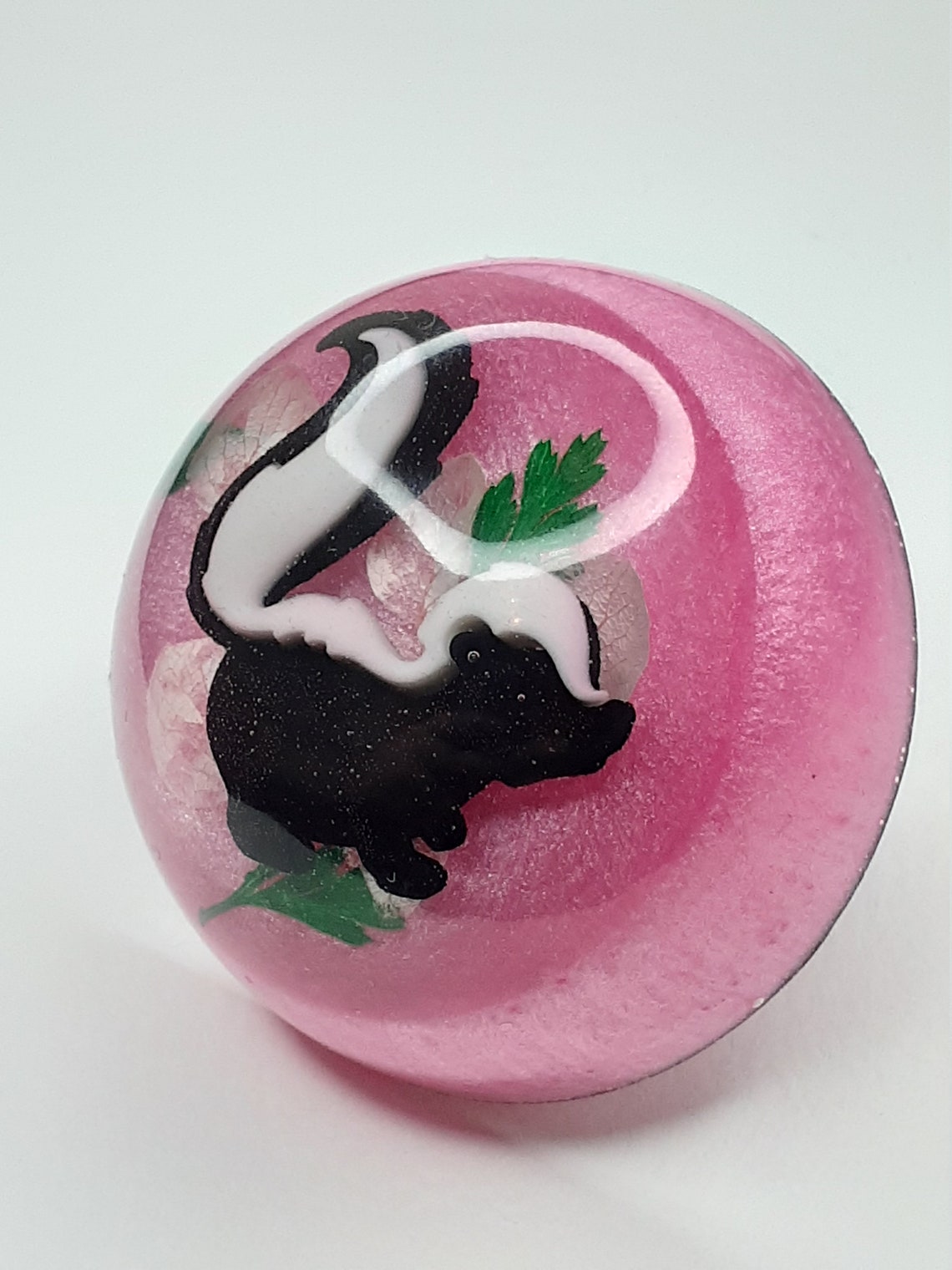 Handmade Resin Magnet, Skunk Magnet, Pink Resin Magnet With Skunk ...