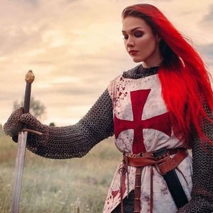 Medieval Female Templar Knight Full Body Set Chain Mail Warrior Girl 18 ...