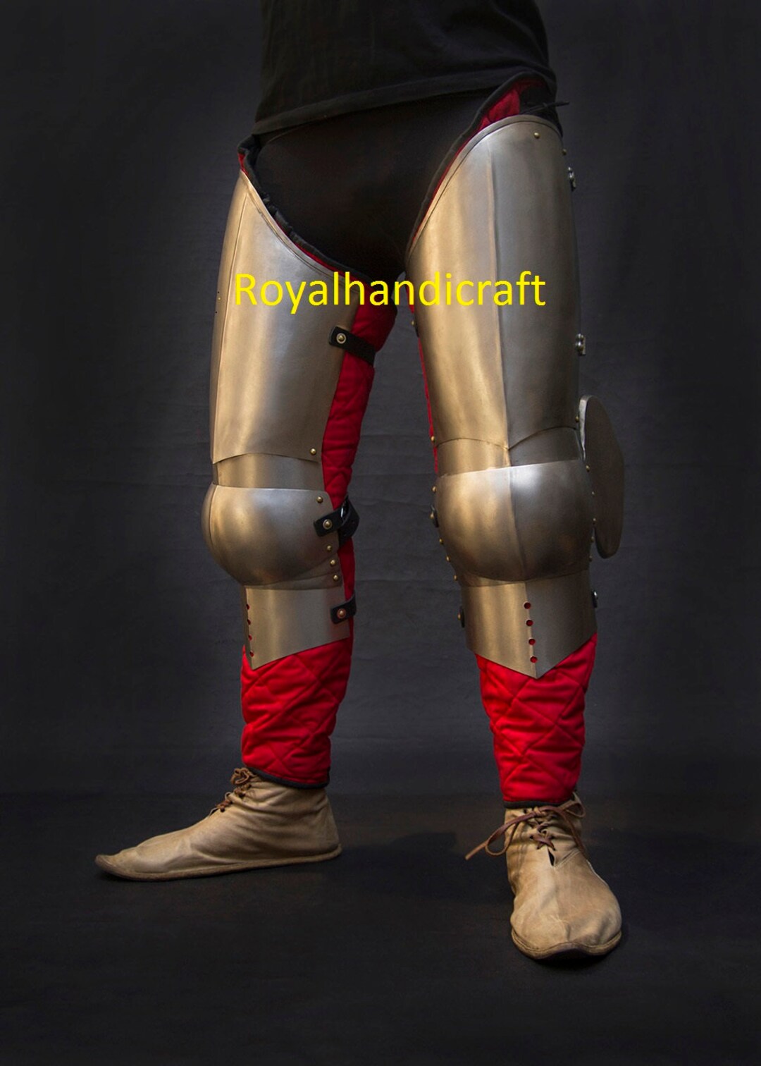 Medieval Gothic Upper Leg Knees SCA Leg Armor LARP SCA Silver Gift ...