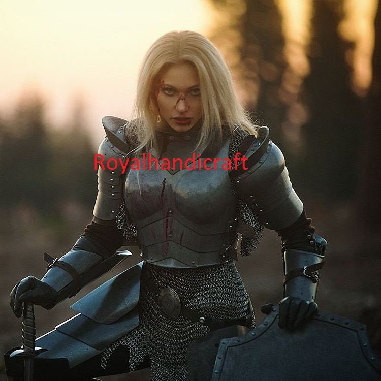Medieval Woman Lady Armor With Armor Female Knight Warrior Etsy