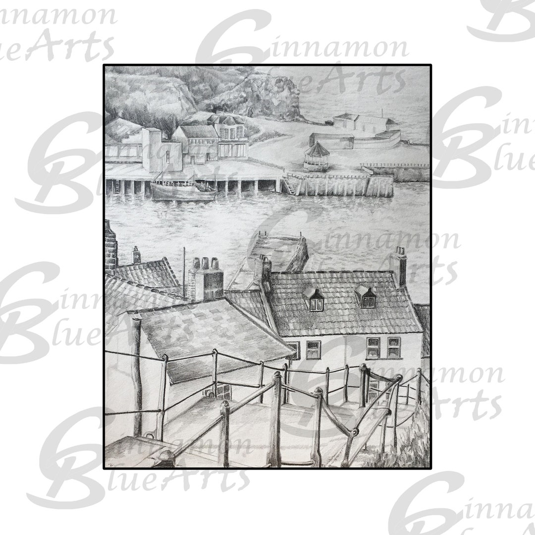 Whitby Seaside Town Adult Colouring - Etsy New Zealand