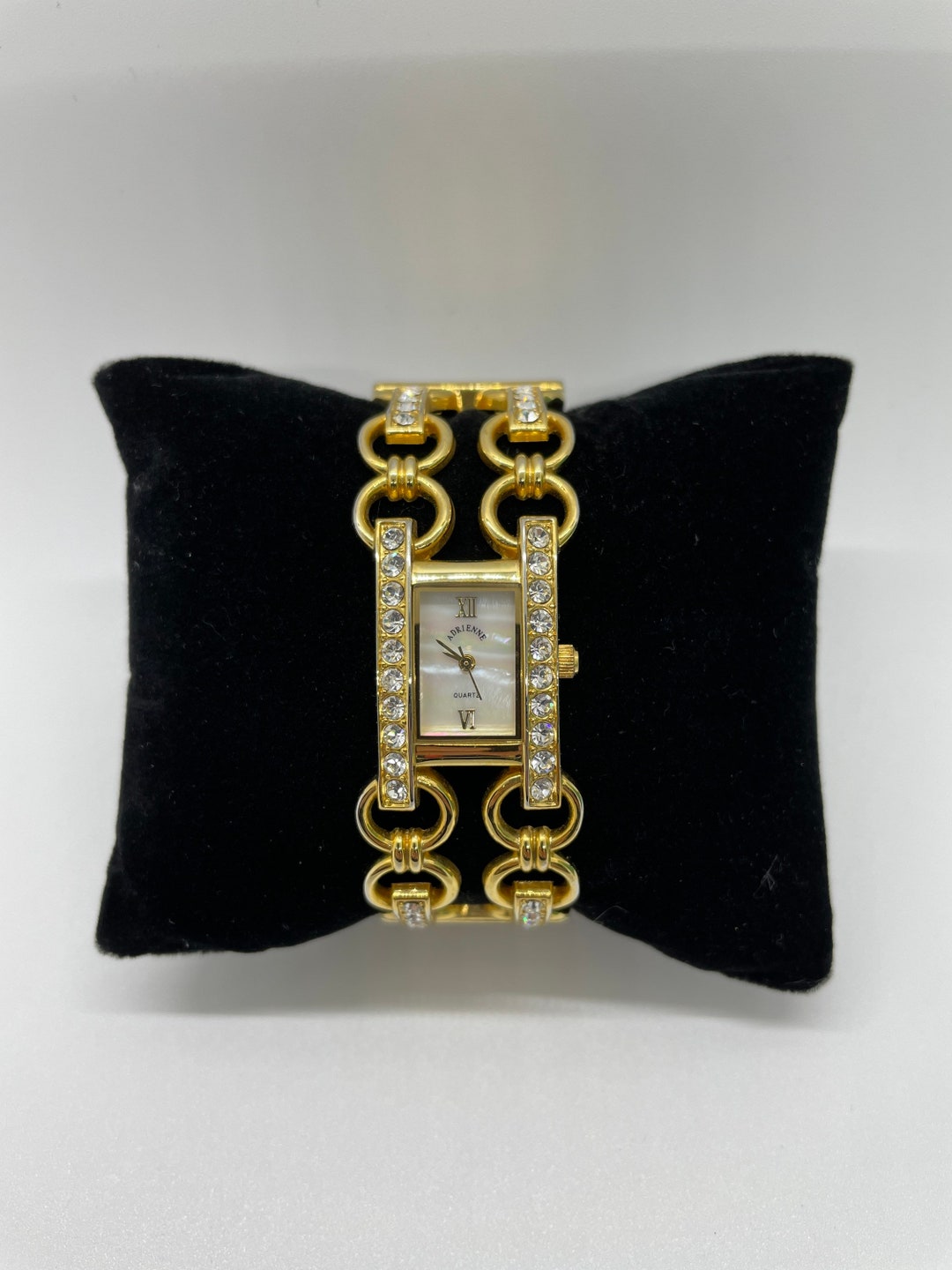 Vintage Adrienne Ladies Rhinestone Cuff Watch - Etsy