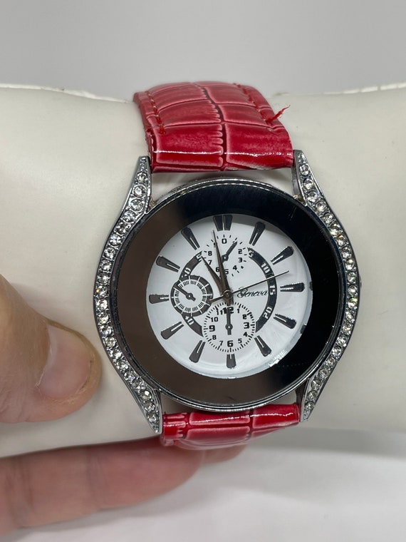Vintage Geneva Ladies Rhinestone Watch - Etsy