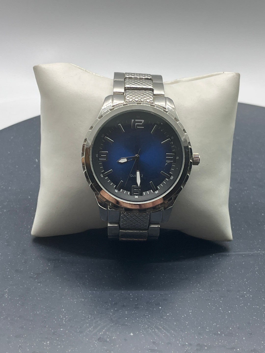 Men's Blue Faced Watch Stainless Steel - Etsy