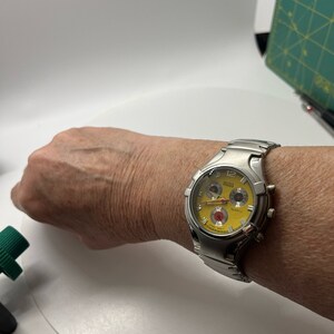 Vintage Bijoux Turner Mens Yellow Face Watch - Etsy