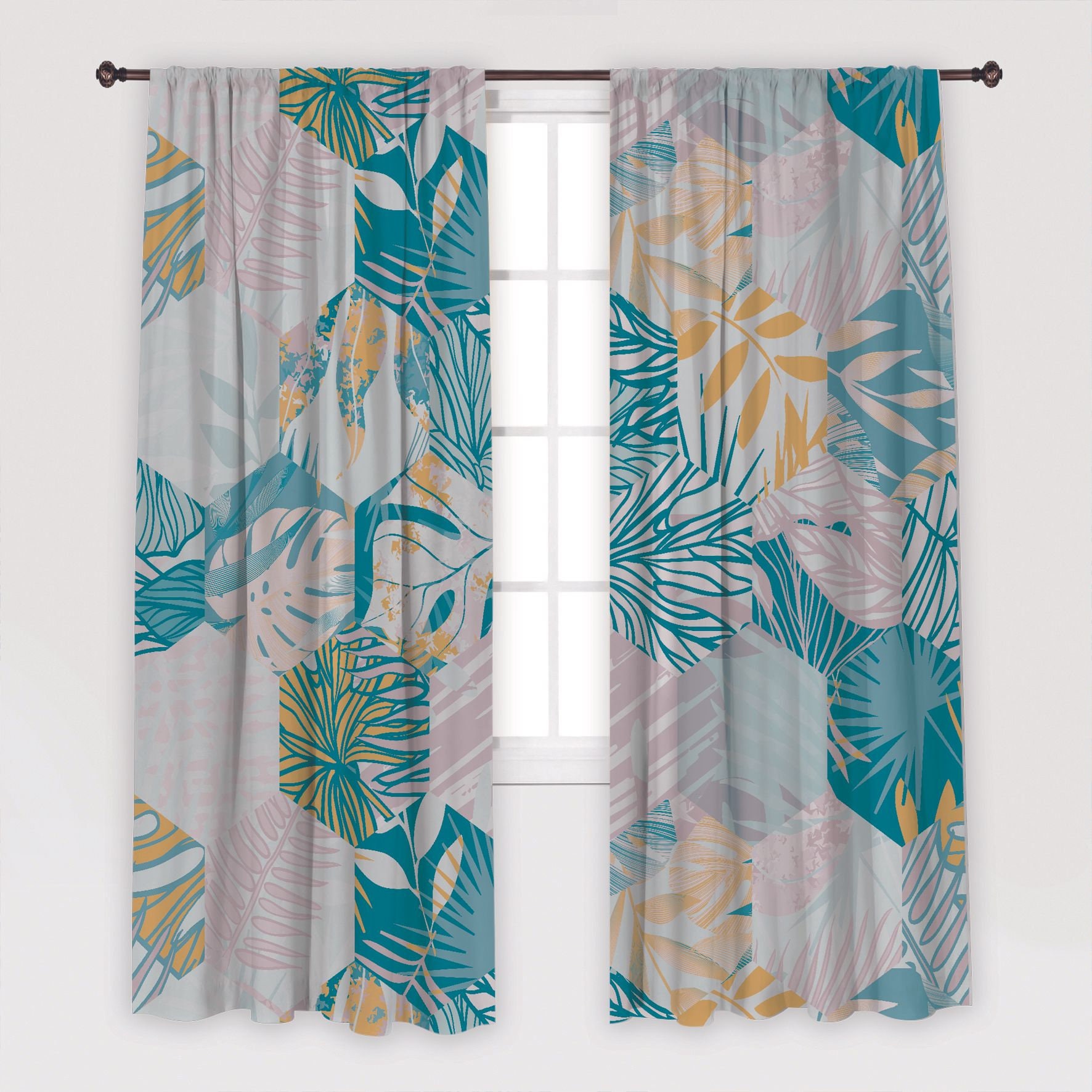 Tropical Print Curtain / Drapes For Living Room Dining Room | Etsy