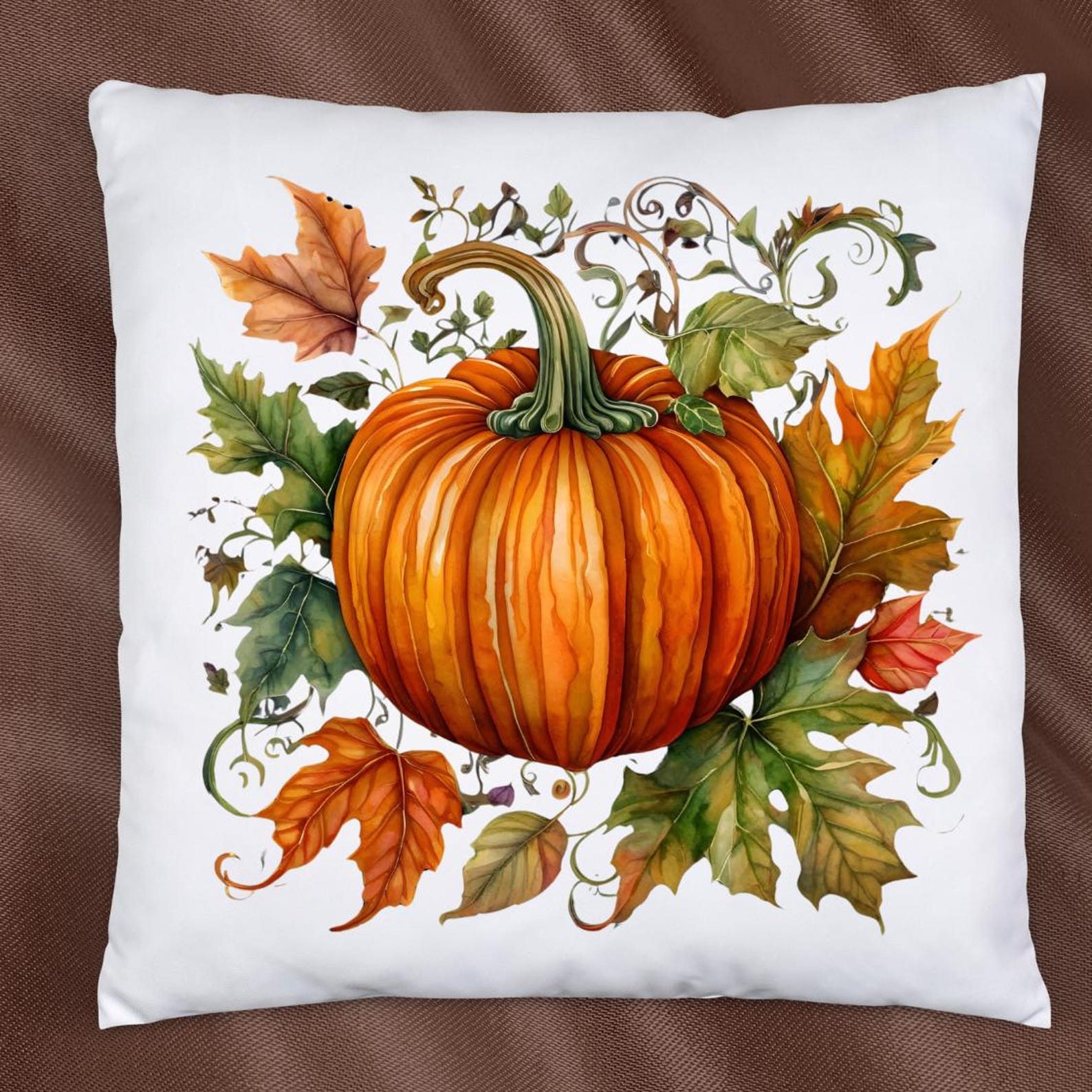 Autumn Pumpkin Watercolor Clipart Set Instant Download 3 Fall Harvest ...