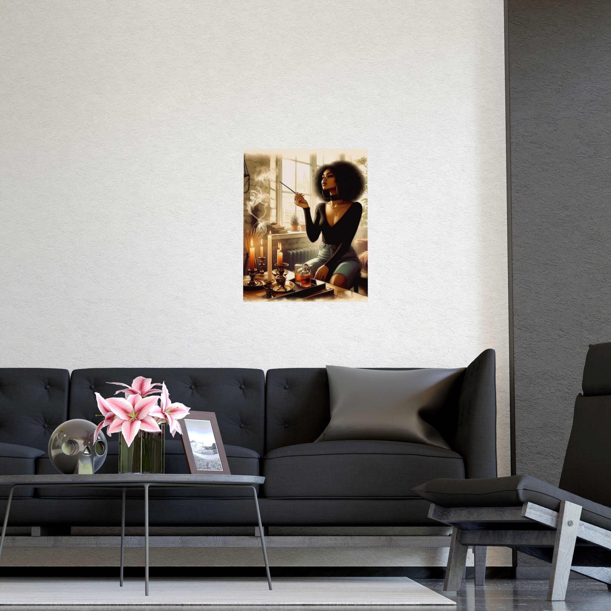 Urban Serenity Ambience Poster Print, Gifts for Her, Home Decor, Office Art, Mood Art, Black ...