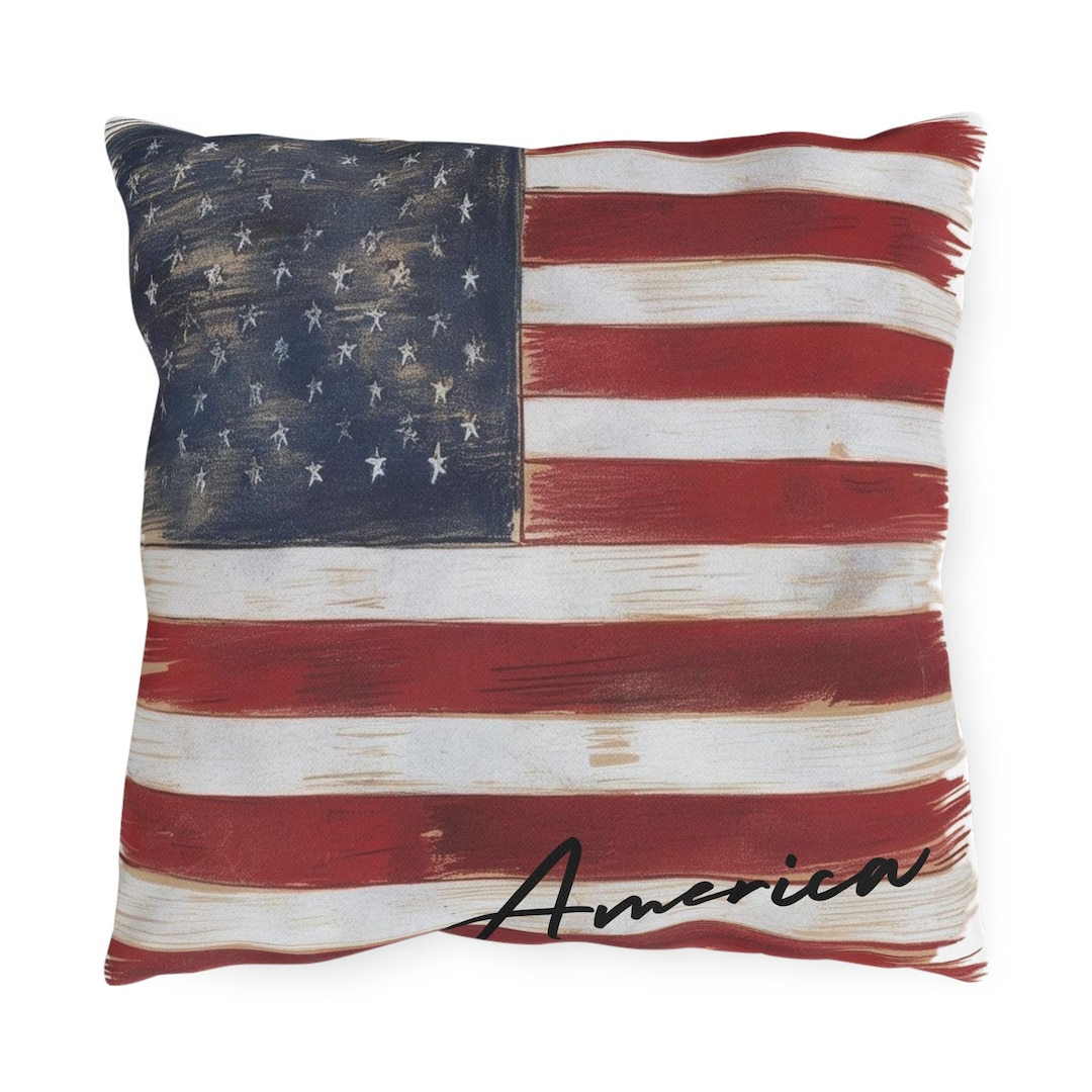 Outdoor Pillows - American Flag Inspired Design for Home Decor ...