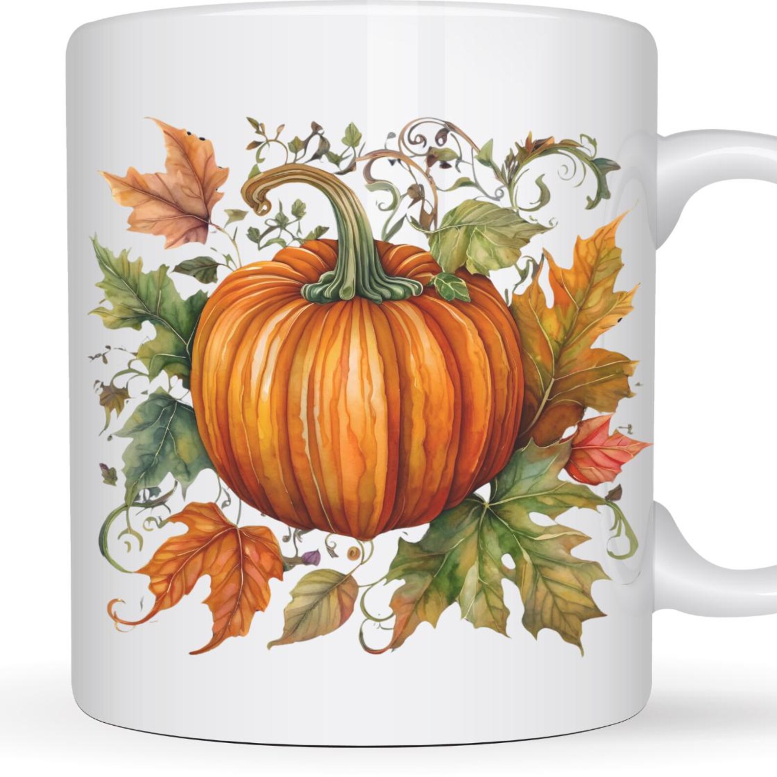 Autumn Pumpkin Watercolor Clipart Set Instant Download 3 Fall Harvest ...