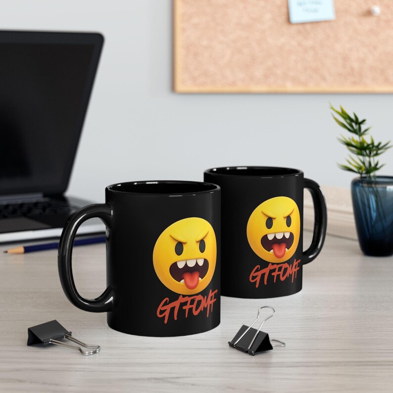Angry Emoji Coffee Mug: Humorous Drinkware - GTFOMF - Etsy
