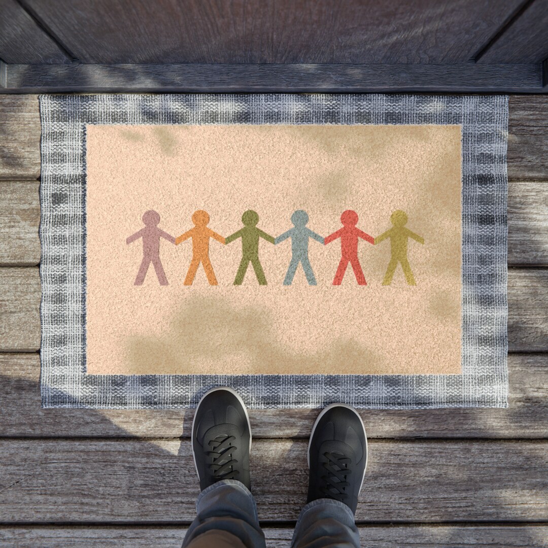 Eco-friendly Unity Mat Doormat With Colorful Human Figures - Etsy