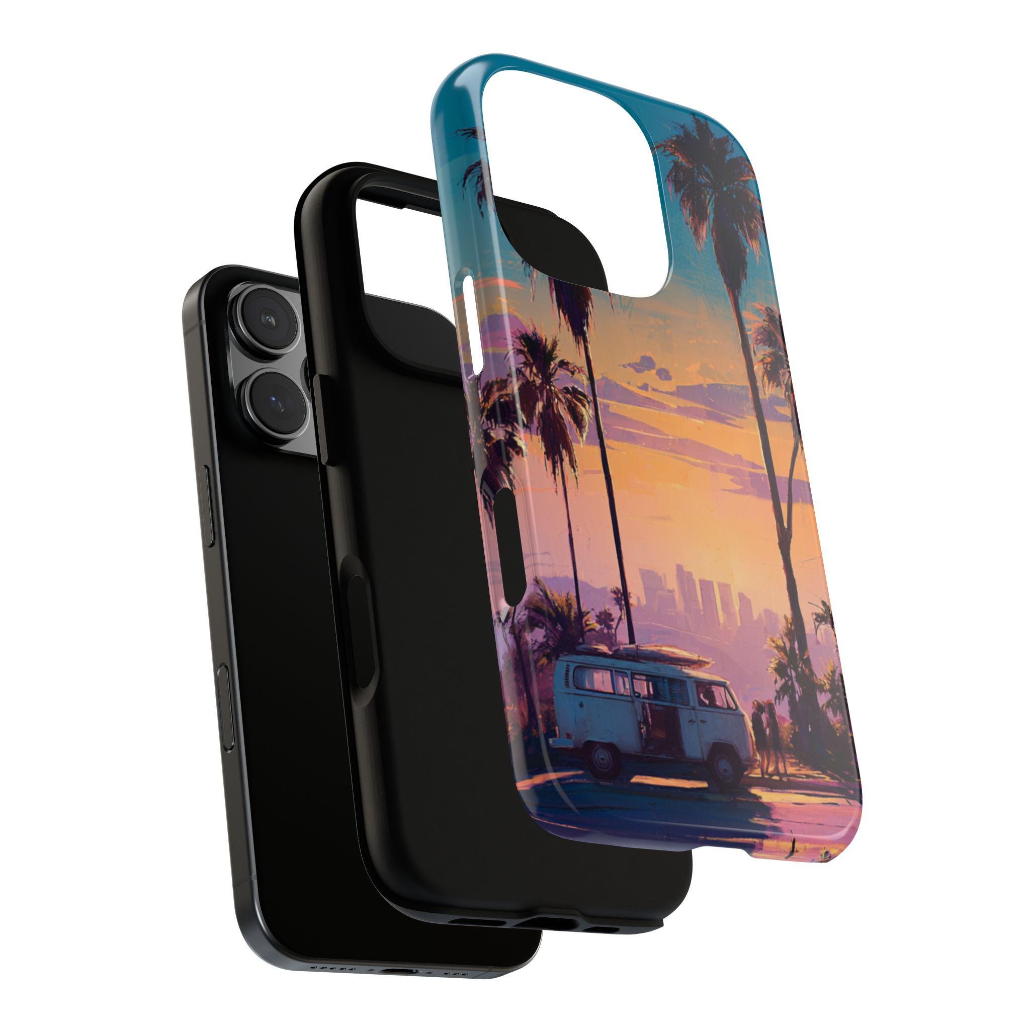 Camper Van Coastal Sunset Phone Case | Palm Beach Scene - Etsy