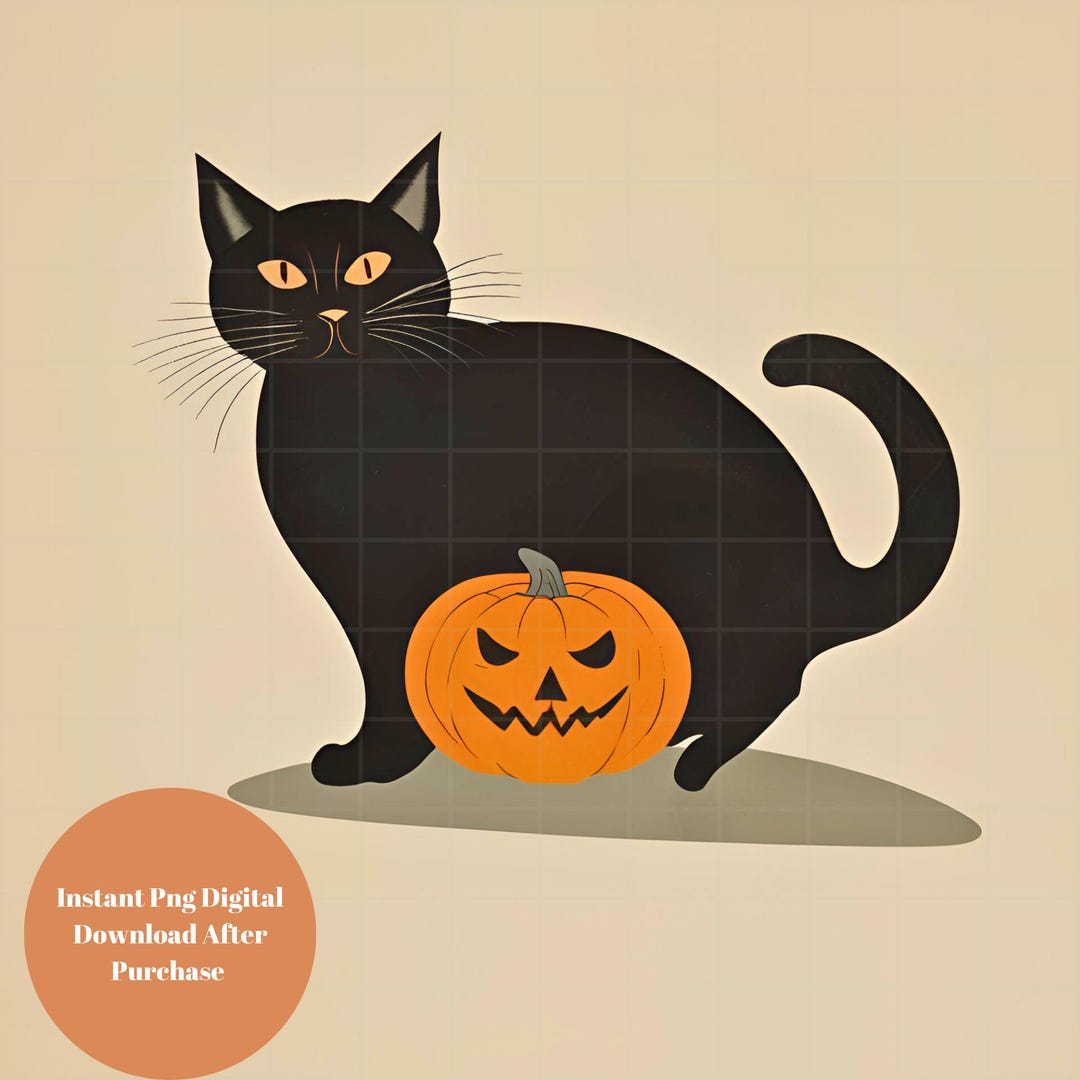 Printable Halloween Decor Halloween Art Black Cat Wall Art Cat Art ...
