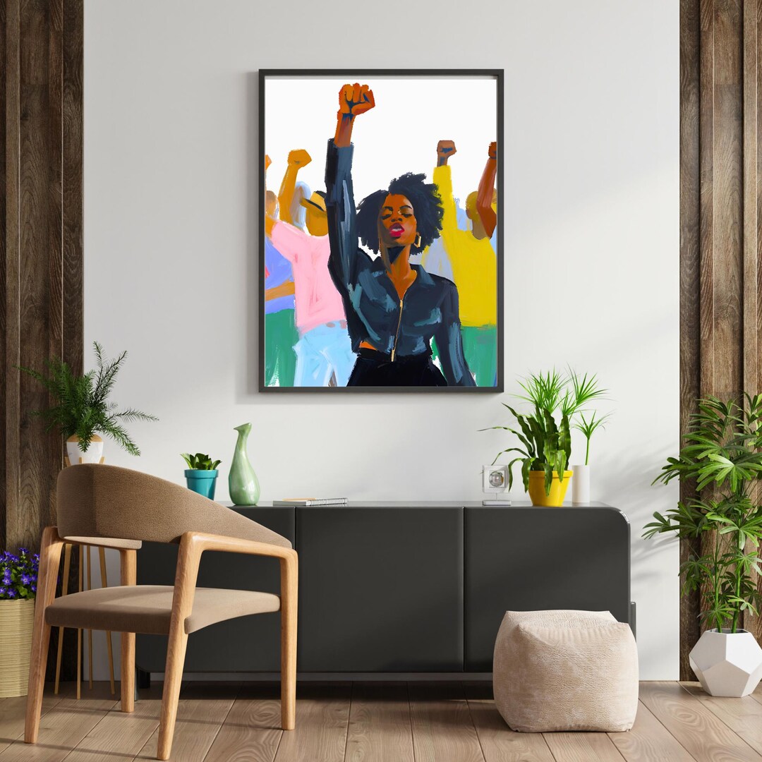 Empowering Black Power Art Print - Black History - Uplifting ...