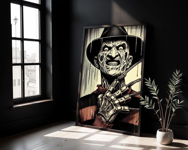 Freddy Krueger Digital Art Print | Unique Horror Decor | Instant DL ...