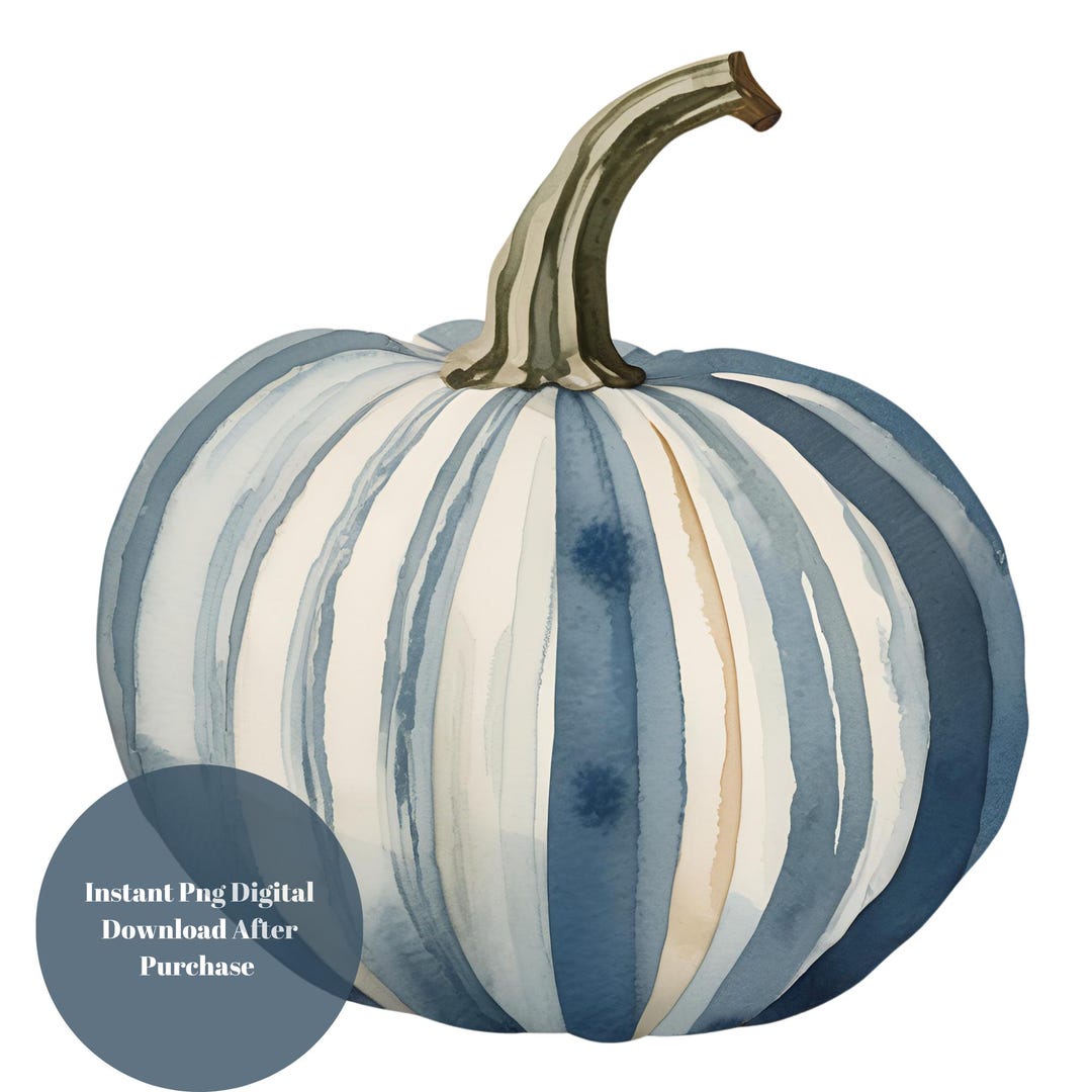 Blue Abstract Pumpkin PNG Instant Download Art Fall Decor Design fall ...