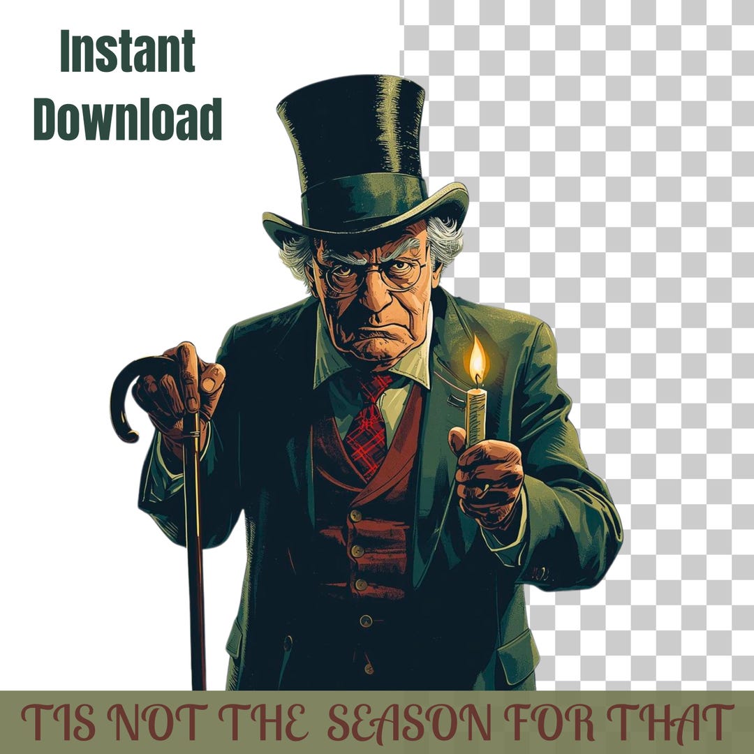 Vintage Scrooge Christmas PNG: Gothic Holiday Humor (digital Download ...