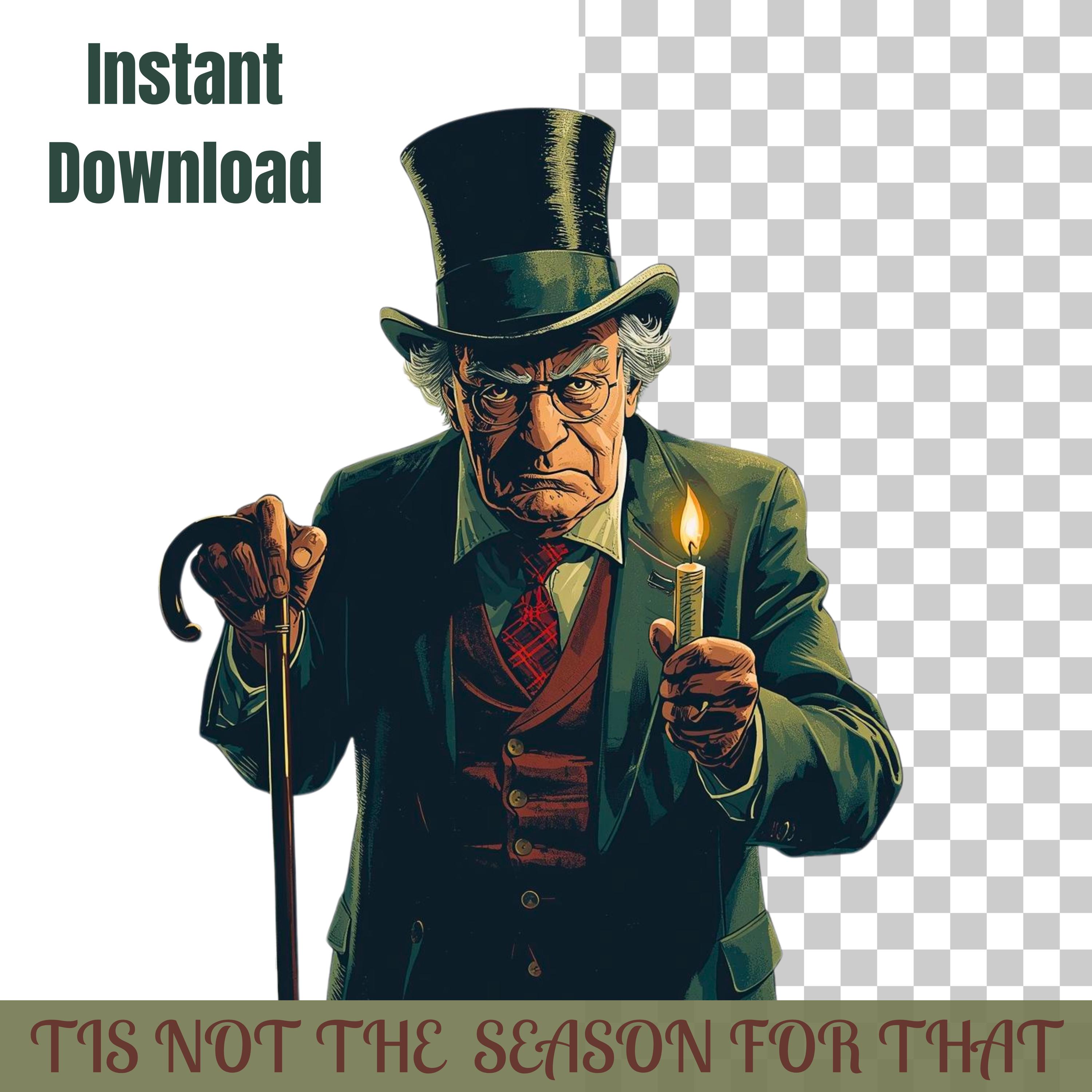 Vintage Scrooge Christmas PNG: Gothic Holiday Humor (digital Download ...
