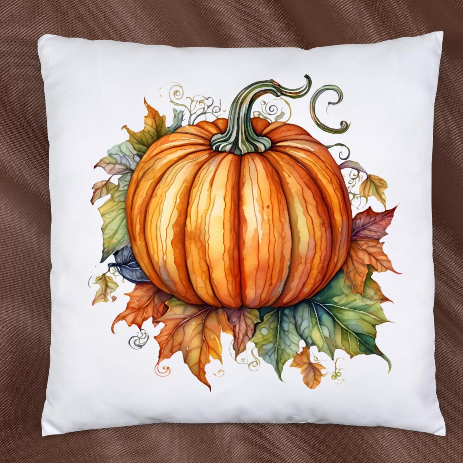 Autumn Pumpkin Watercolor Clipart Set Instant Download 3 Fall Harvest ...