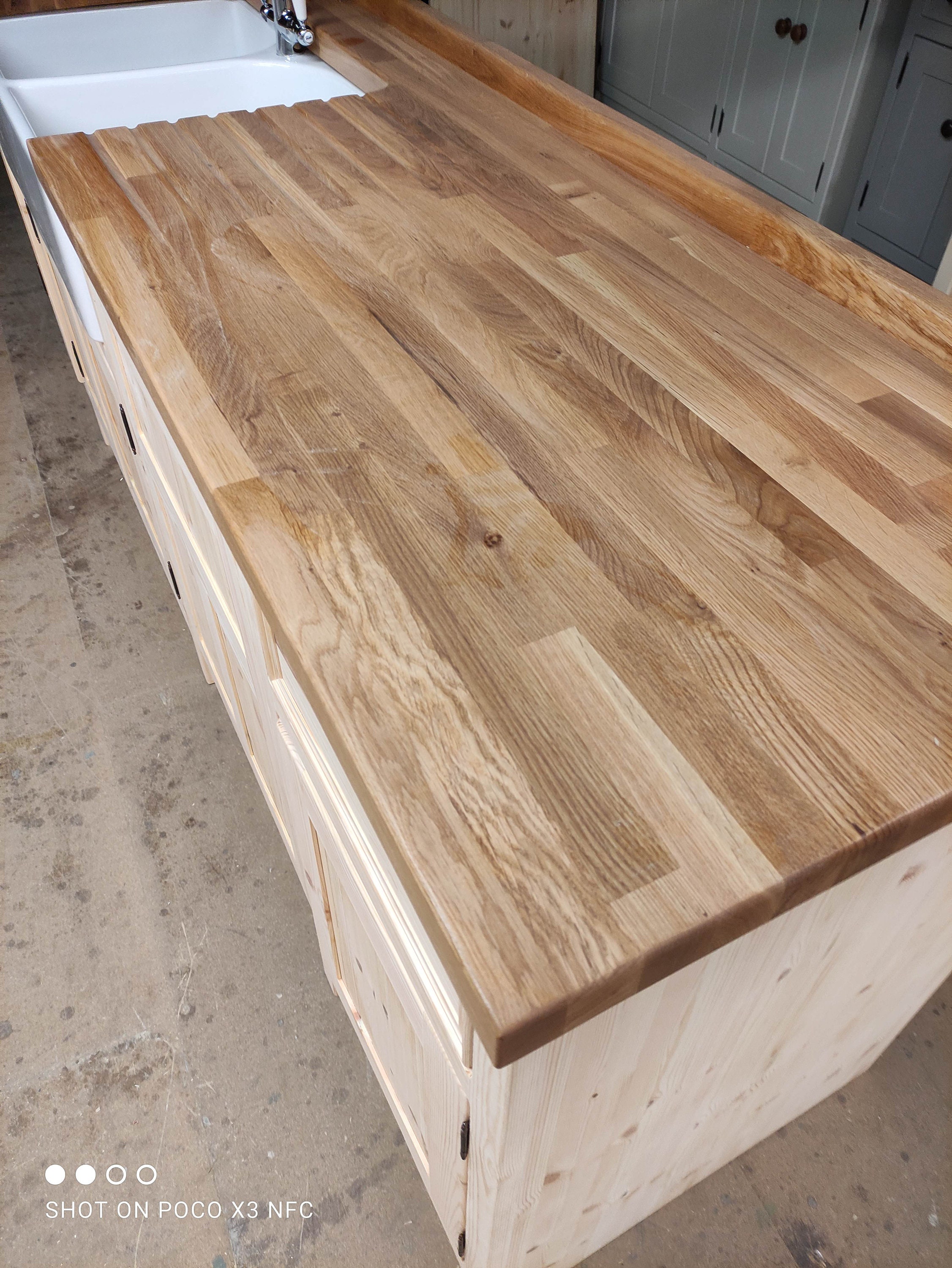 Handbuilt Solid Pine Freestanding 800mm Double Butler Sink/integrated Dishwasher Unit,painted in ...