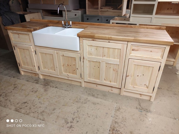 Handbuilt Solid Pine Freestanding 800mm Double Butler | Etsy UK