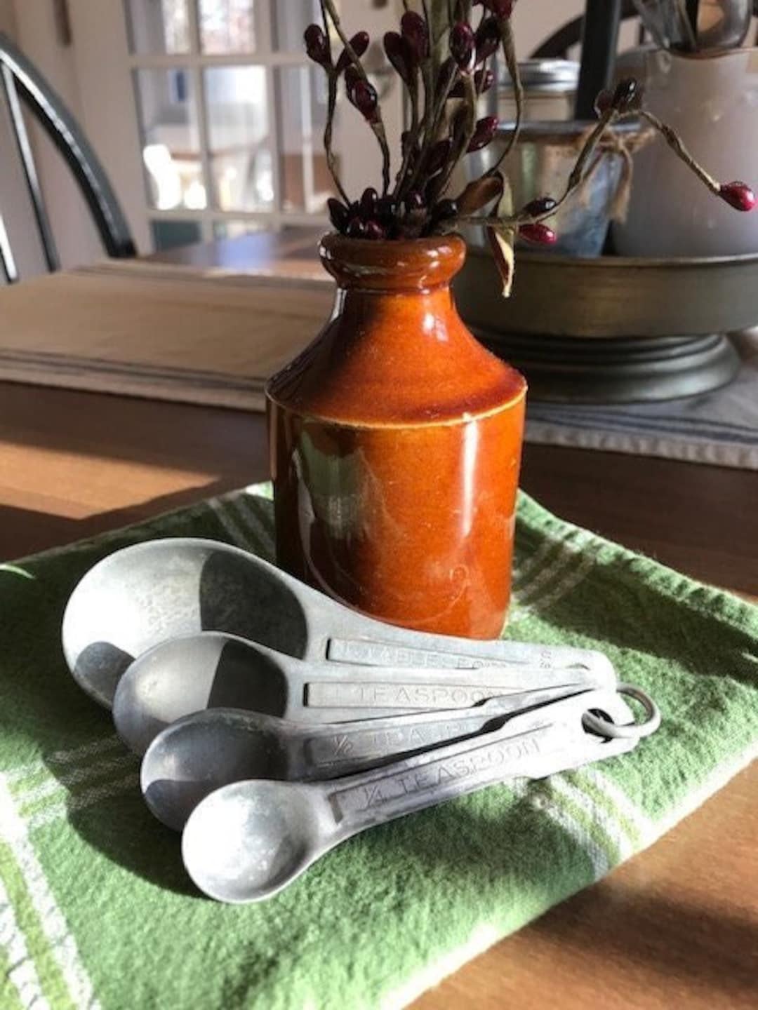Vintage Metal Measuring Spoons - Kitchen Decor (set of 4 With Ring) - Etsy