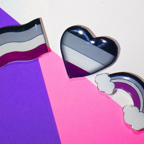 Grey Ace Pin Asexual Pin Grey Asexual Lgbt Pin Pride Pin Etsy Canada