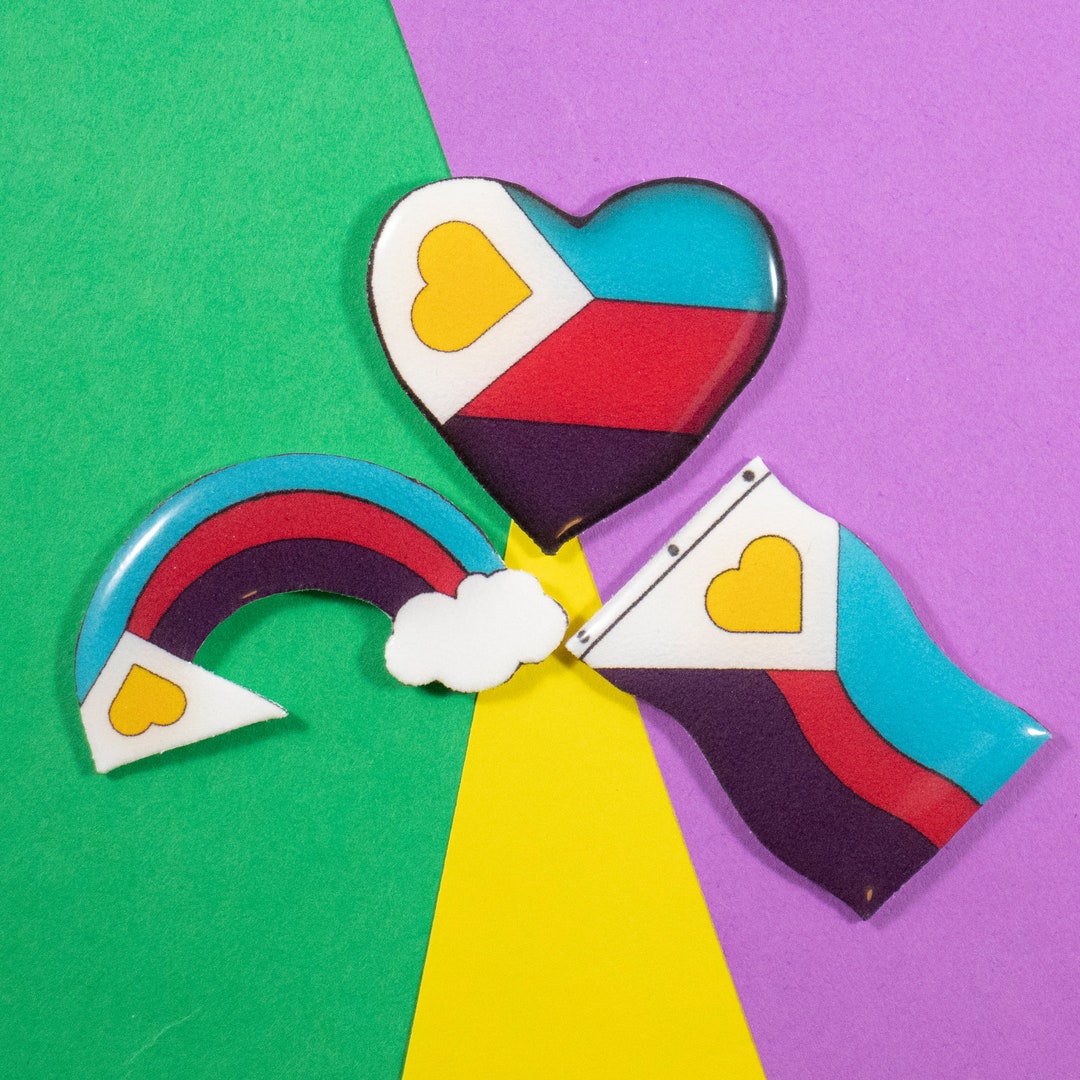 Modern Polyamory Pride Pin Set, LGBTQ+, Handmade - Etsy
