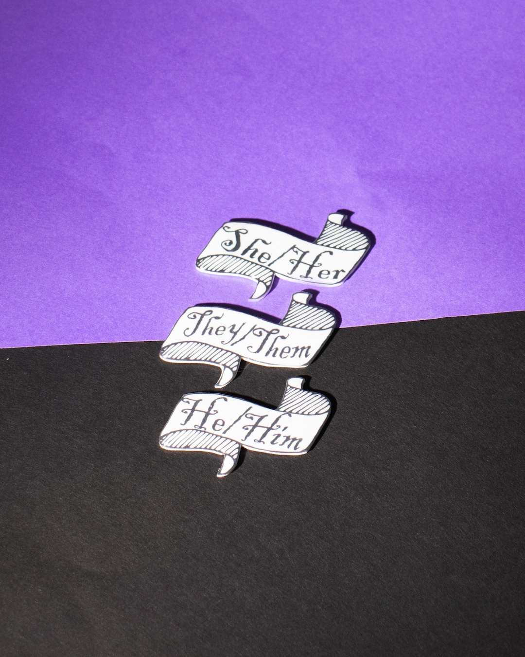 Custom Banner Pronoun Pins, Transgender, LGBTQ, Handmade - Etsy