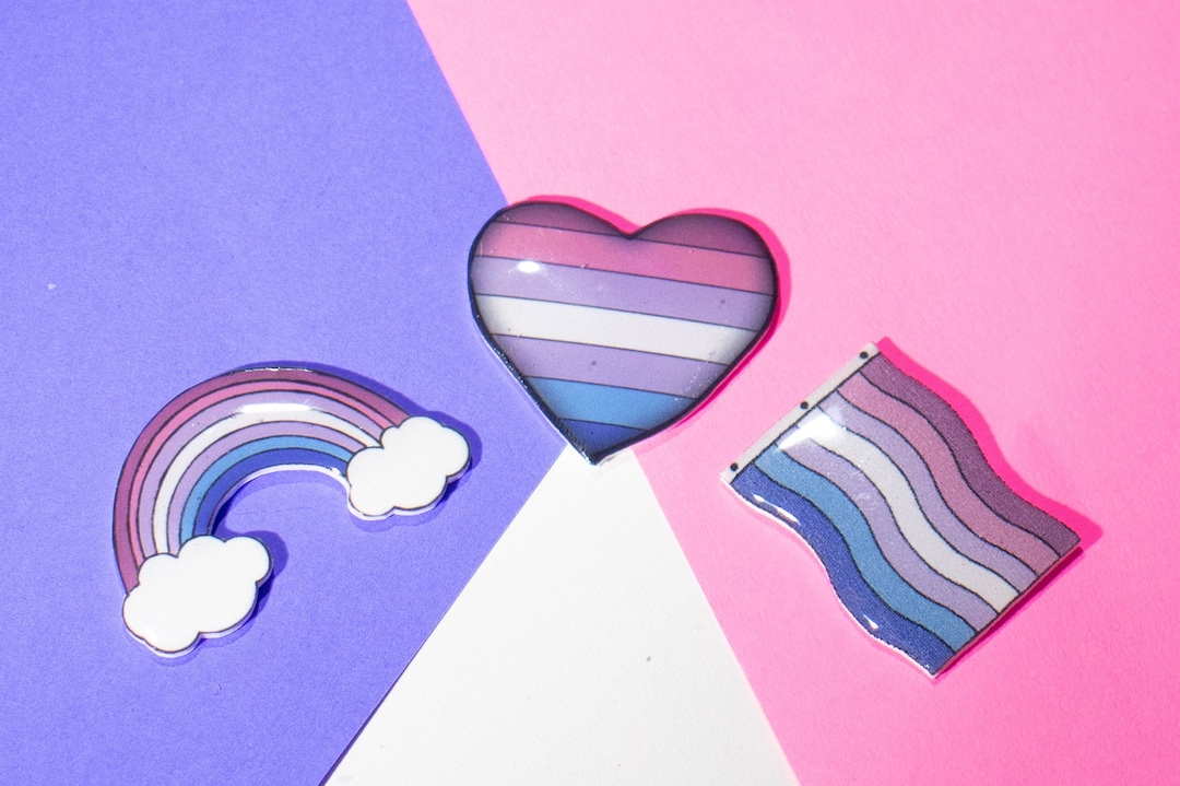 Bigender Pride Pin Set, LGBTQ+, Handmade - Etsy