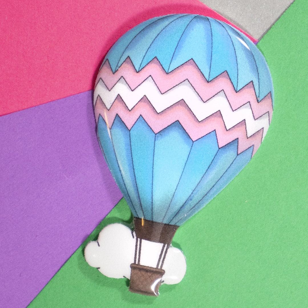 Transgender Subtle Pride Hot Air Balloon Pin, LGBTQ+, Handmade - Etsy