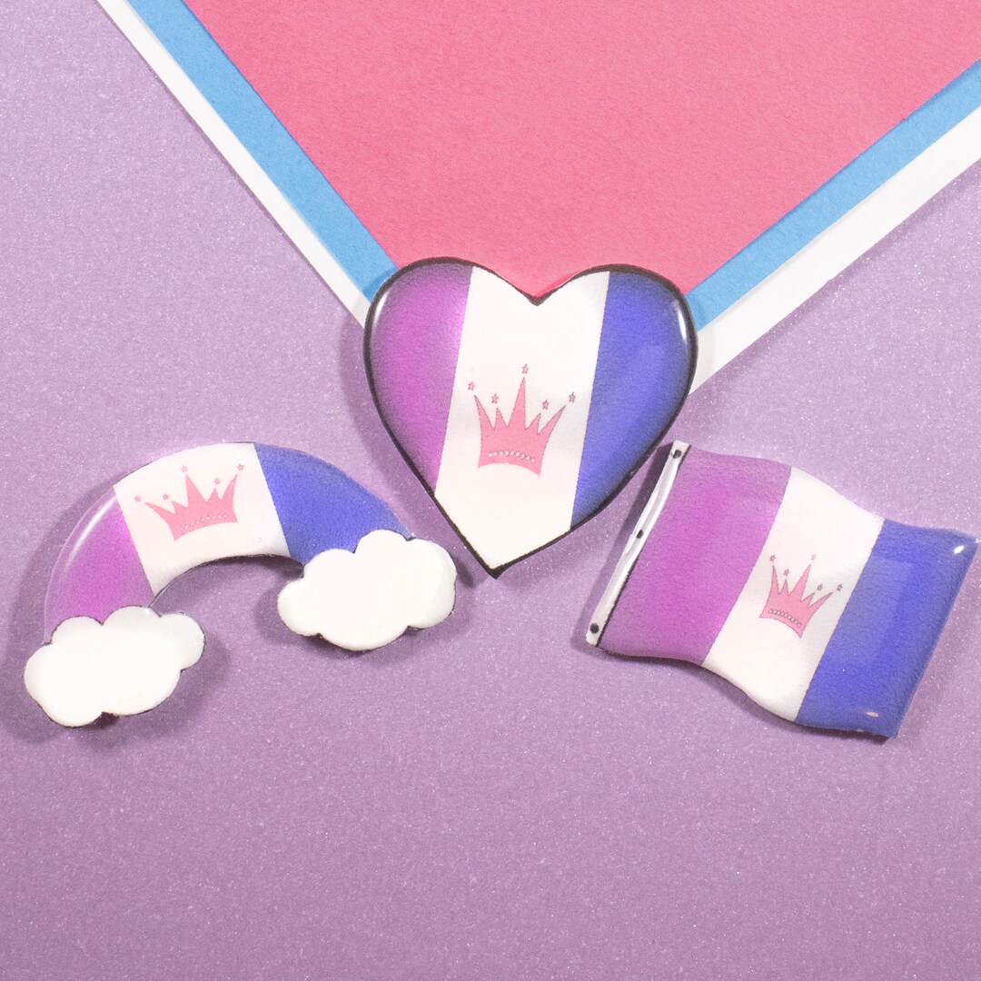 Handmade Drag Pride Pin Set: Flag, Heart, Rainbow - Etsy